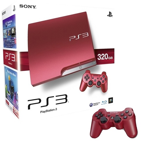 PS3 Slim 320GB Rosso Imballata